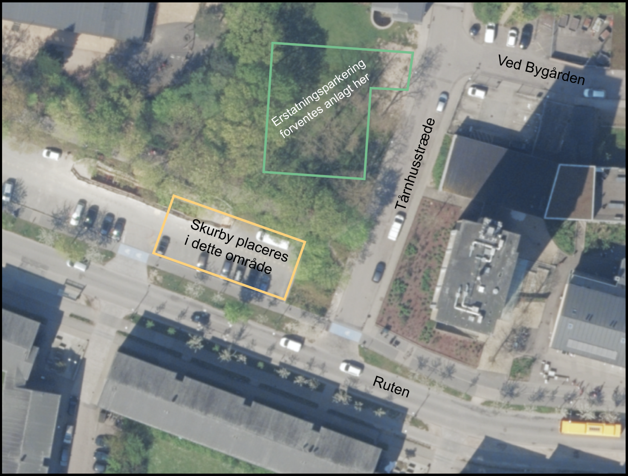 Skurby opstilles på parkeringspladsen ved Ruten (ved siden af højhuset ...